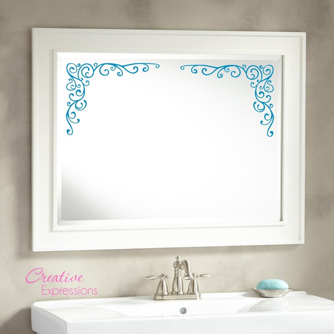 Flourish Swirl Decal, DIY Wedding Decor, Mirror Decal, Embellishment ...