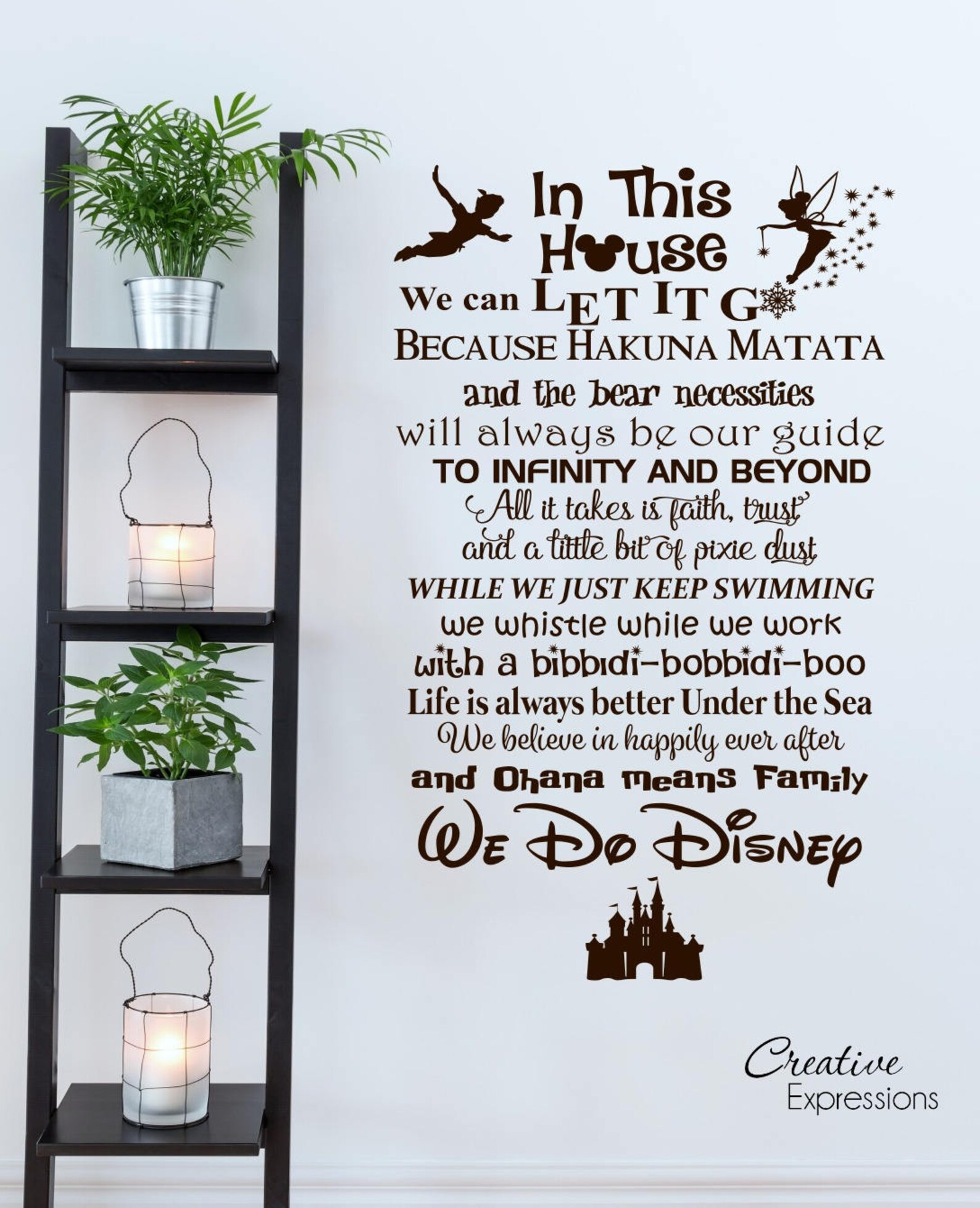 We Do Disney Wall Decal in This House Disney House Rules - Etsy