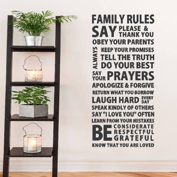 Family Rules Decal - Etsy