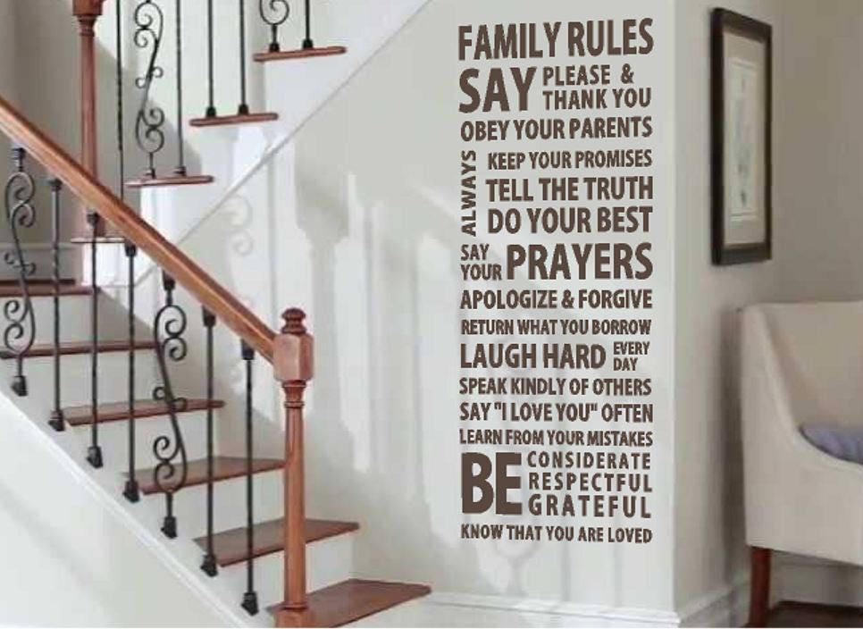 Family Rules Wall Decal House Rules Wall Art Family Wall | Etsy