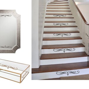Scroll Decal, Decorative Swirl Sticker, Mirror Decal, Fancy Flourish ...