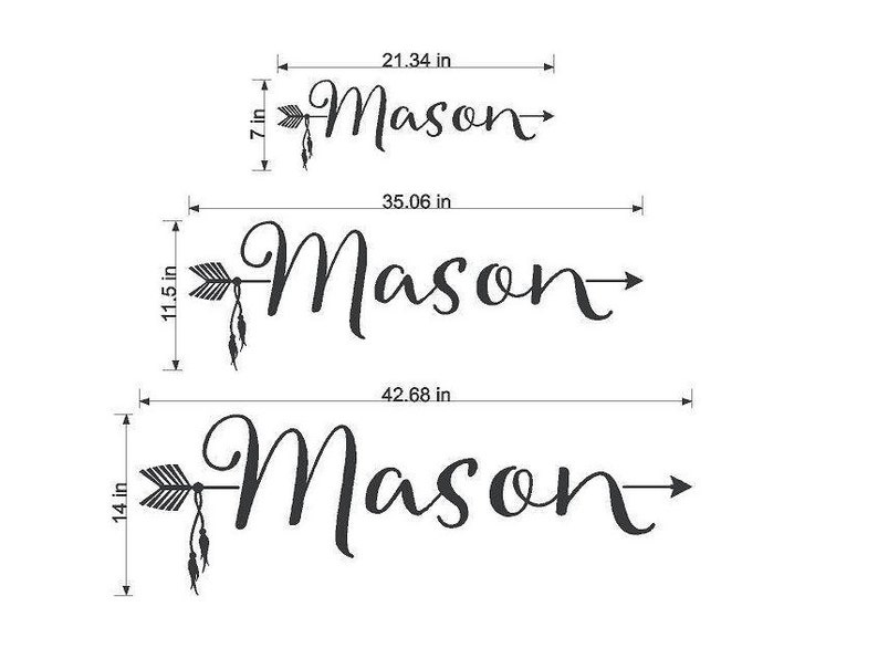 Personalized Arrow Name Wall Decal Boho Arrow Wall Decal - Etsy