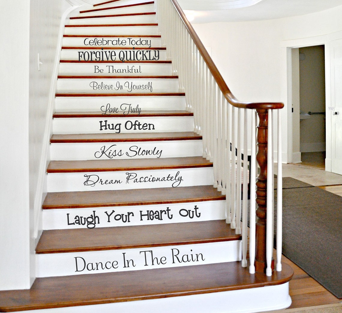Stair Riser Decal Family Values Sign House Rules Staircase - Etsy