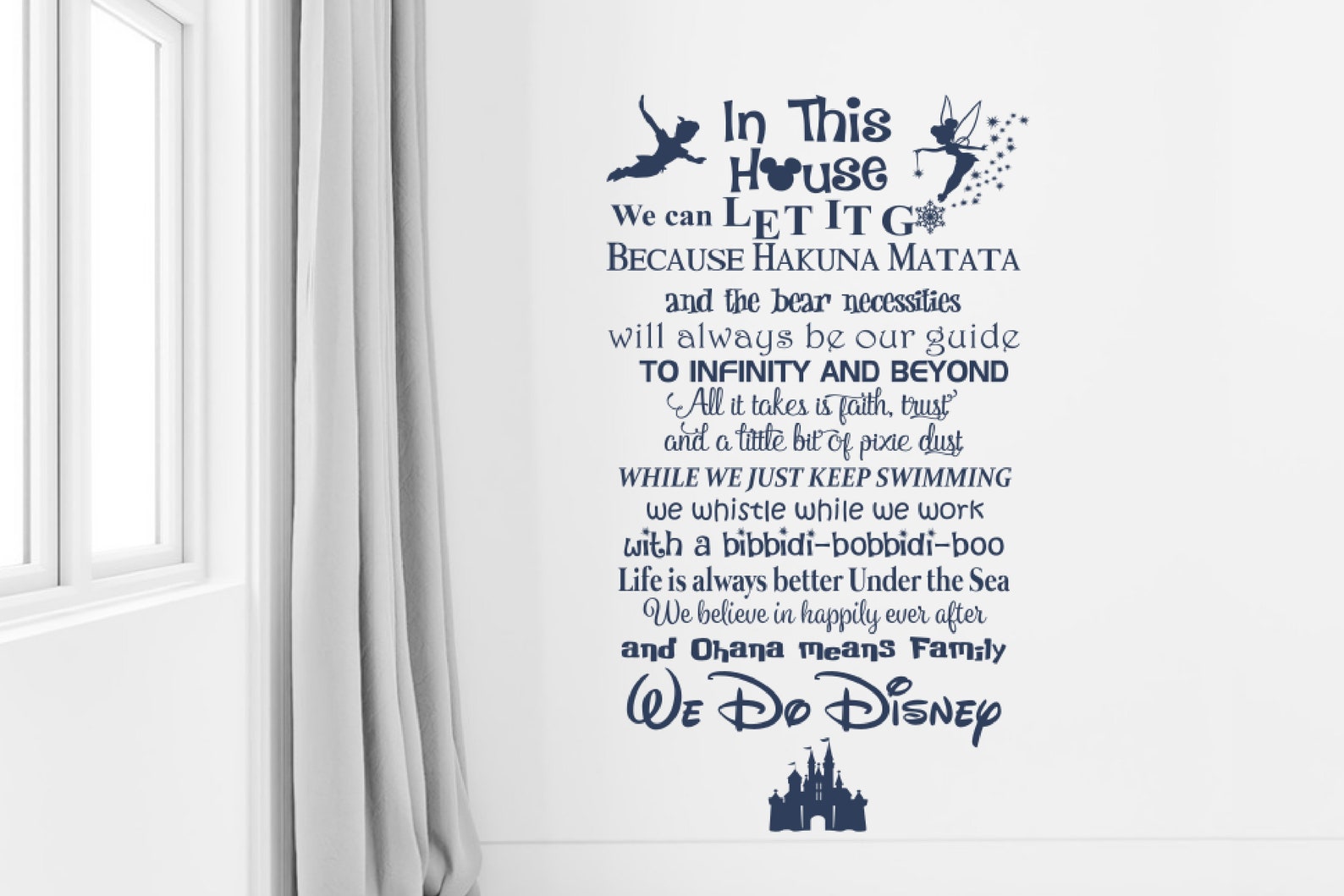 We Do Disney Wall Decal in This House Disney House Rules - Etsy