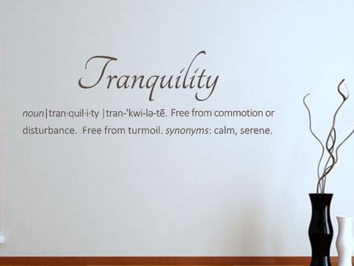 Tranquility Definition Vinyl Wall Decal Wall Stickers - Etsy