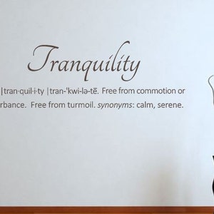 Tranquility Definition - Vinyl Wall Decal - Wall Stickers - Wall Quote ...