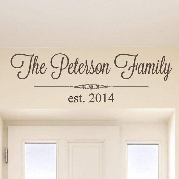 Last Name Wall Decal - Etsy
