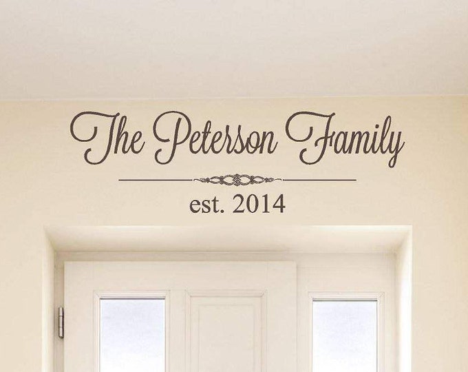 Personalized Family Wall Decal | Family Name Wall Decal | Last Name ...