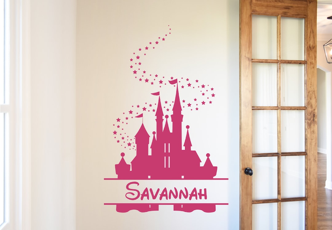 Personalized Disney Castle Wall Decal, Nursery Wall Art, Kids Room ...
