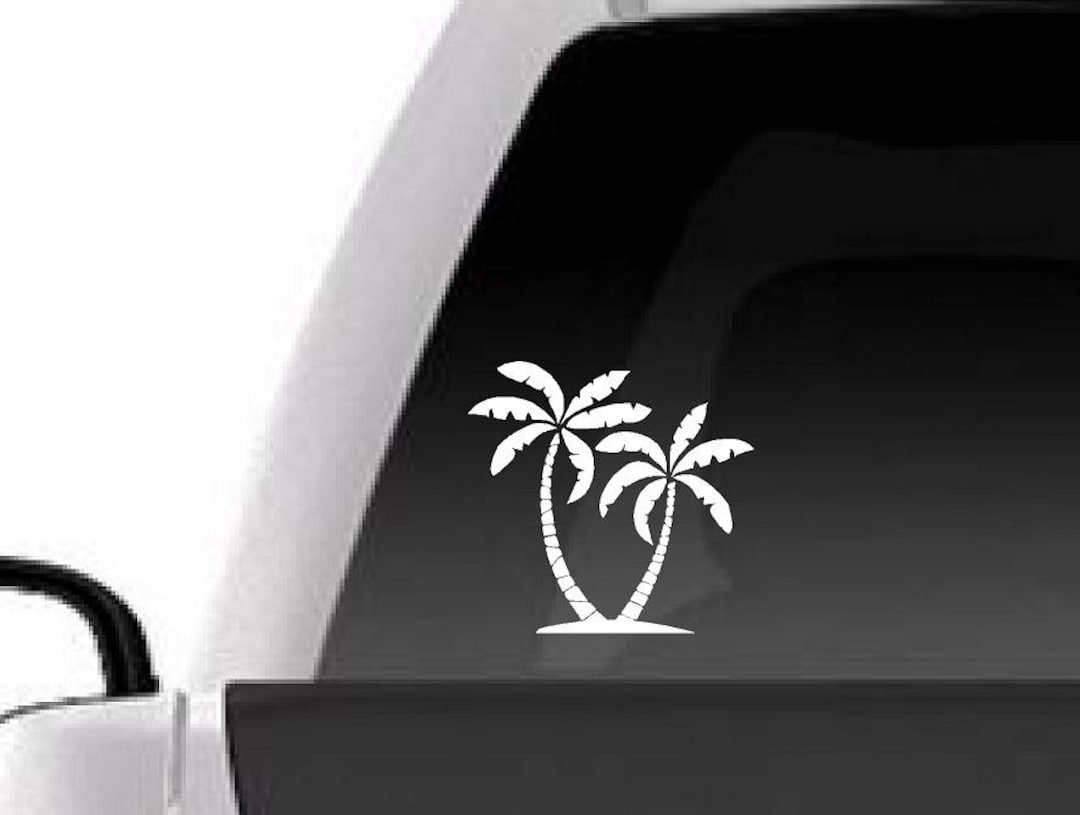 Palm Trees Car Decal | Yeti Decal | Laptop Decal | Beach Decal | Window ...