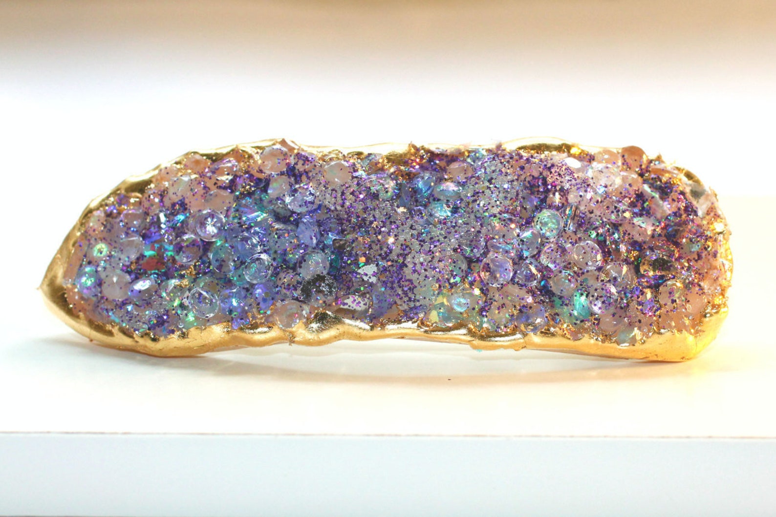 Druzy Quartz Hair Clip Faux Quartz Stone Clip Crystal Hair - Etsy