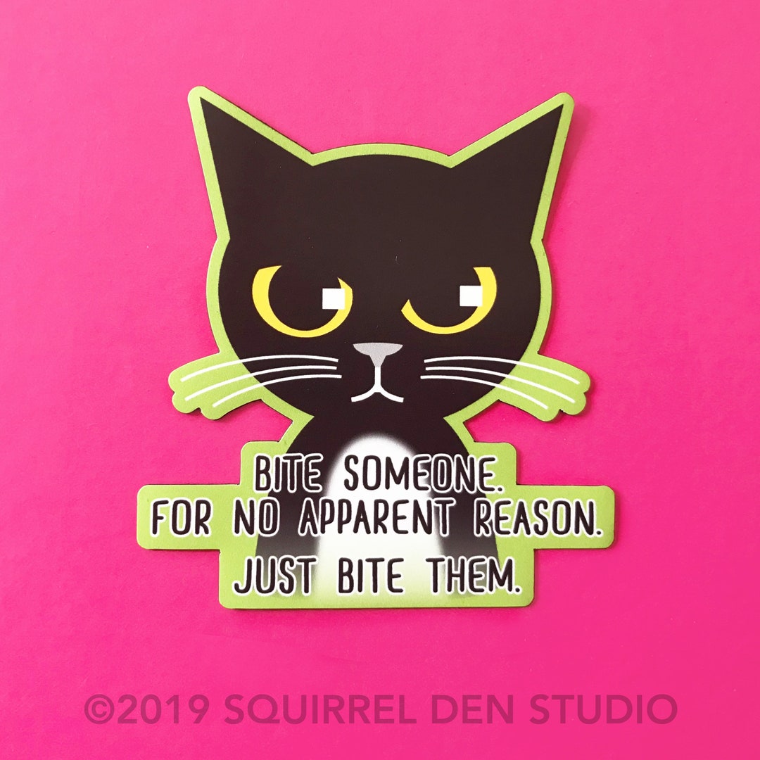 Cat Magnet JUST BITE THEM Vinyl Magnet - Etsy