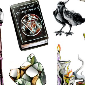 Witch Stickers Sheet - Wicca Sticker Lifeplanner Book of Shadows ...