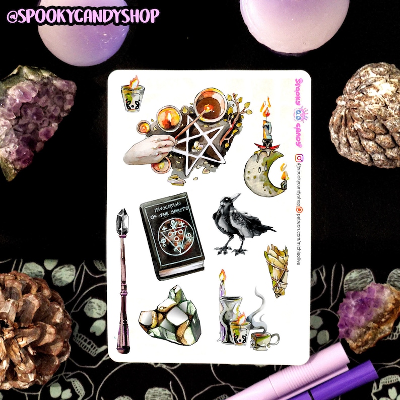 Witch Stickers Sheet - Wicca Sticker Lifeplanner Book of Shadows ...