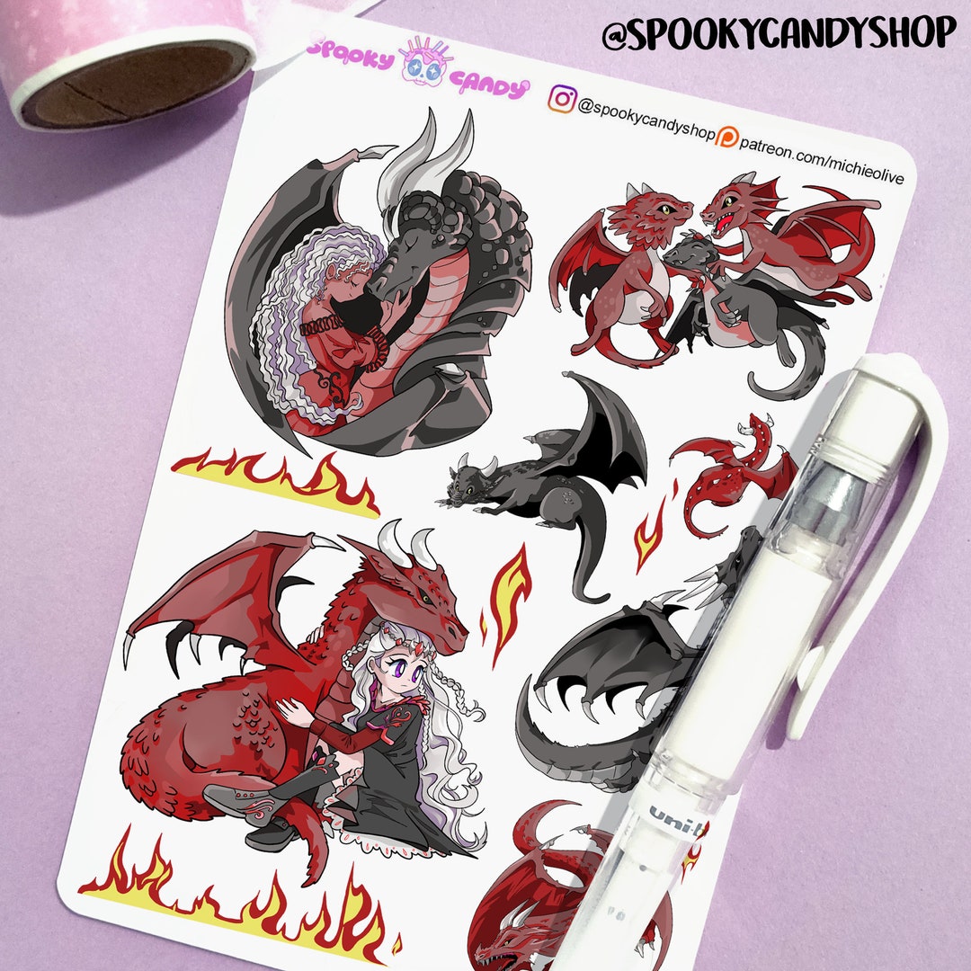 Dragon and Girls Stickers for Halloween - Creepy Cute Stickers Rpg ...