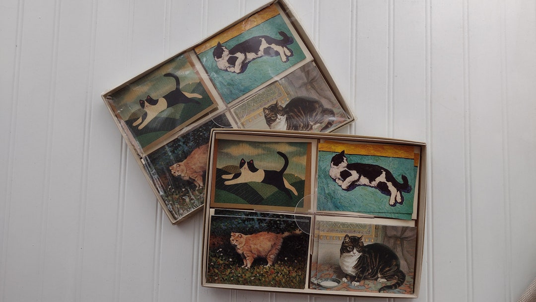 VINTAGE Hallmark Cat Note Cards in Original Box Dated 1989 - Etsy