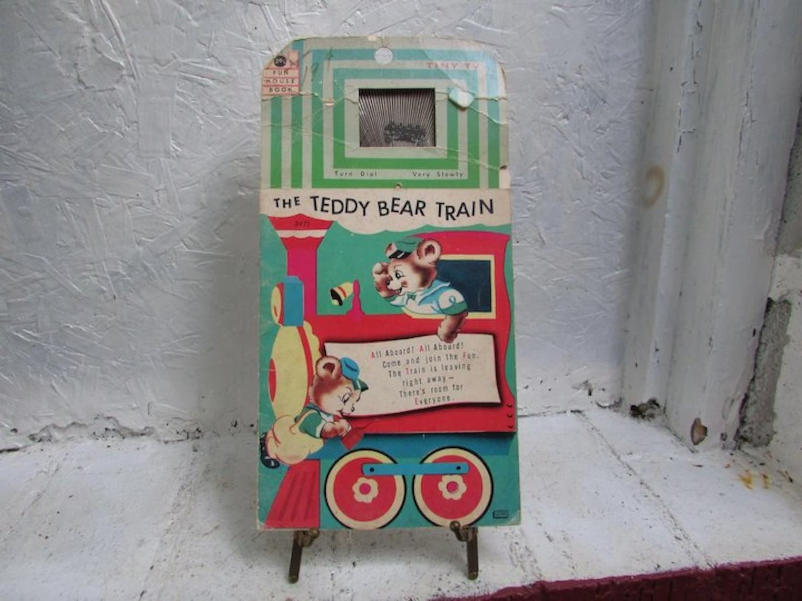 1966 Teddy Bear Train Book With Tiny TV. Fun House Book by - Etsy