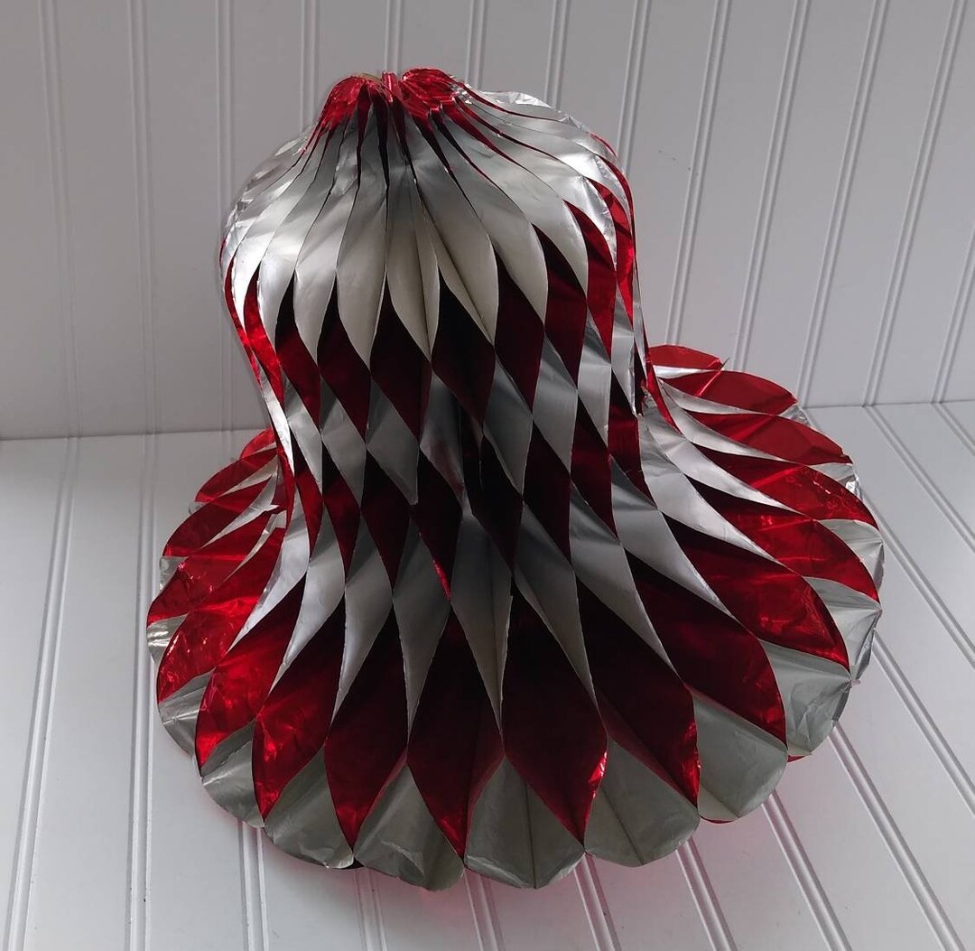 1959 Honeycomb Foil Bell. Double Glo Flameproof VINTAGE 15 Christmas ...