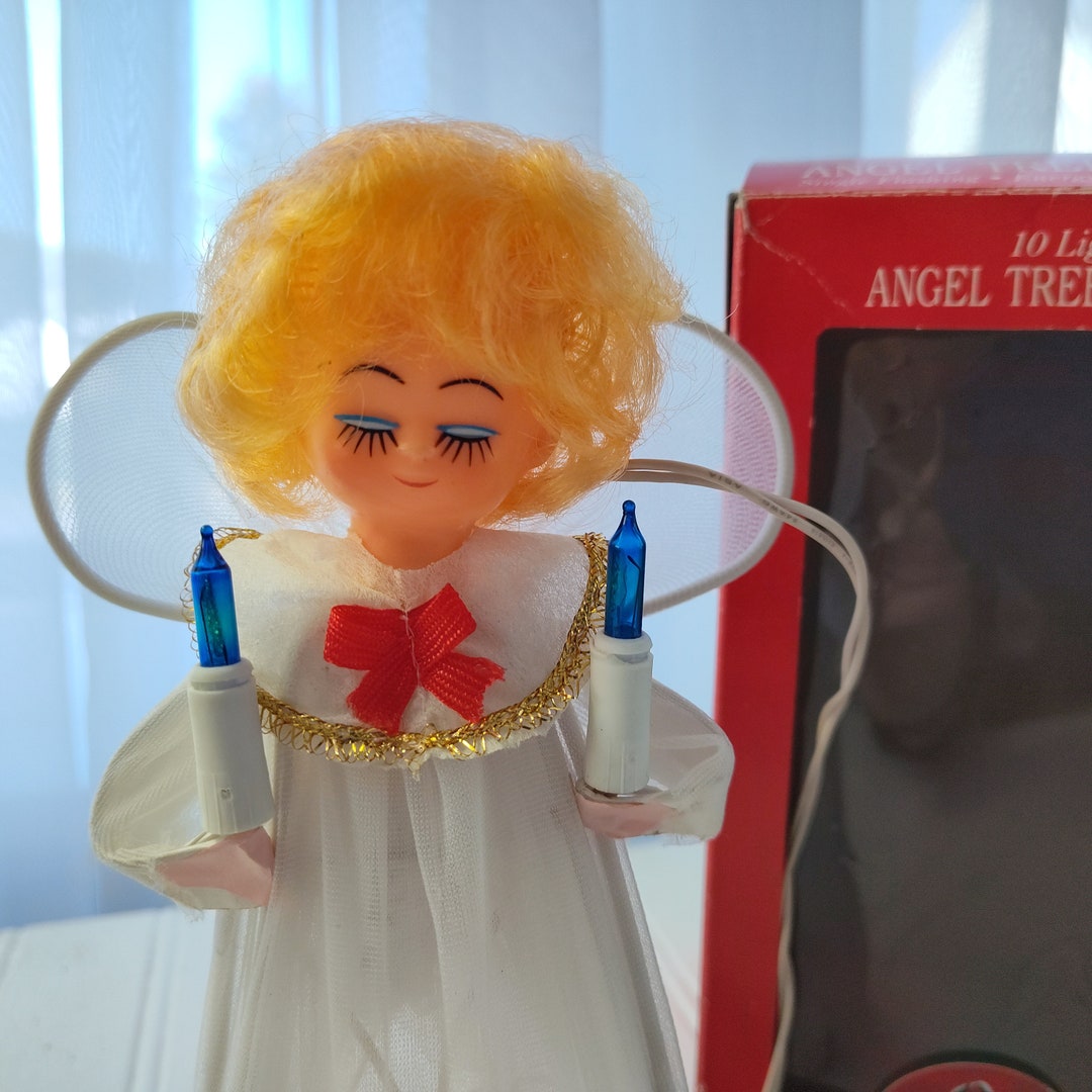 VINTAGE 10-light Angel Tree Topper in Original Box. Lighted - Etsy