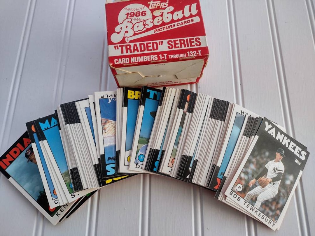 1986 Box of Topps Baseball Picture Cards. Traded Series Card Numbers 1 ...