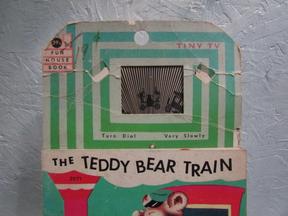 1966 Teddy Bear Train Book with Tiny TV. Fun House Book by | Etsy