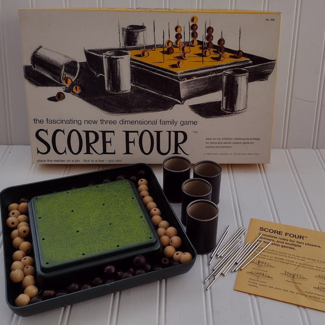 1968 Score Four Game. Fascinating 3 Dimensional Family Game in - Etsy