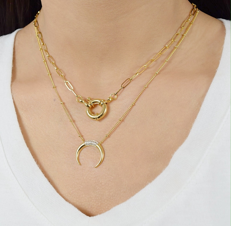 Gold Choker Chunky Chain Clasp Choker Clasp Necklace | Etsy
