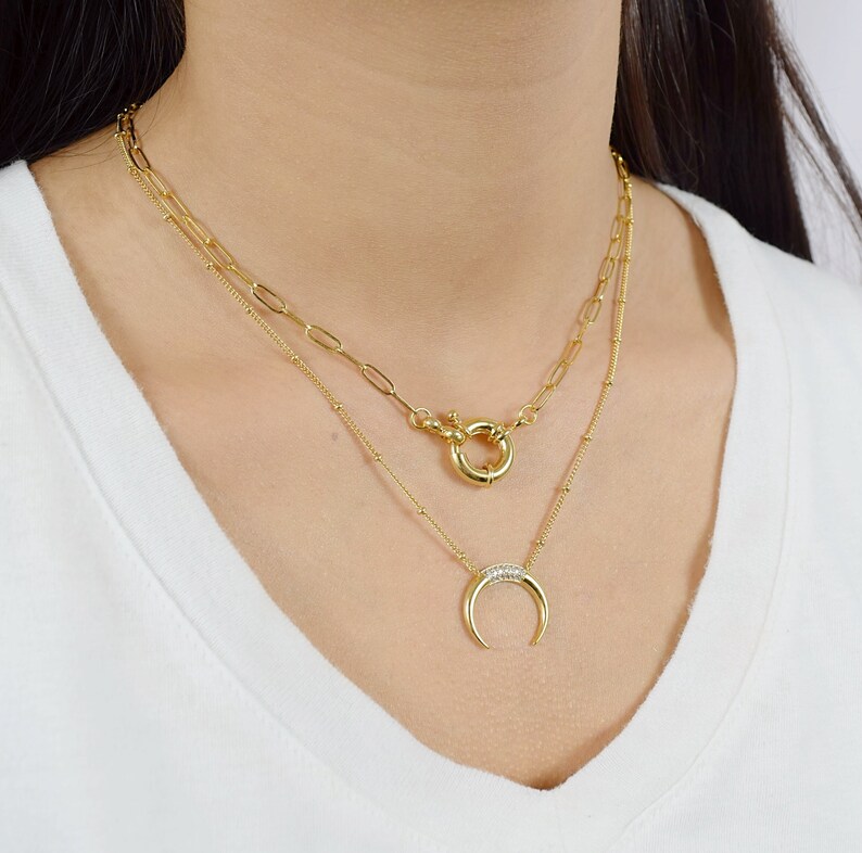 Gold Choker Chunky Chain Clasp Choker Clasp Necklace | Etsy