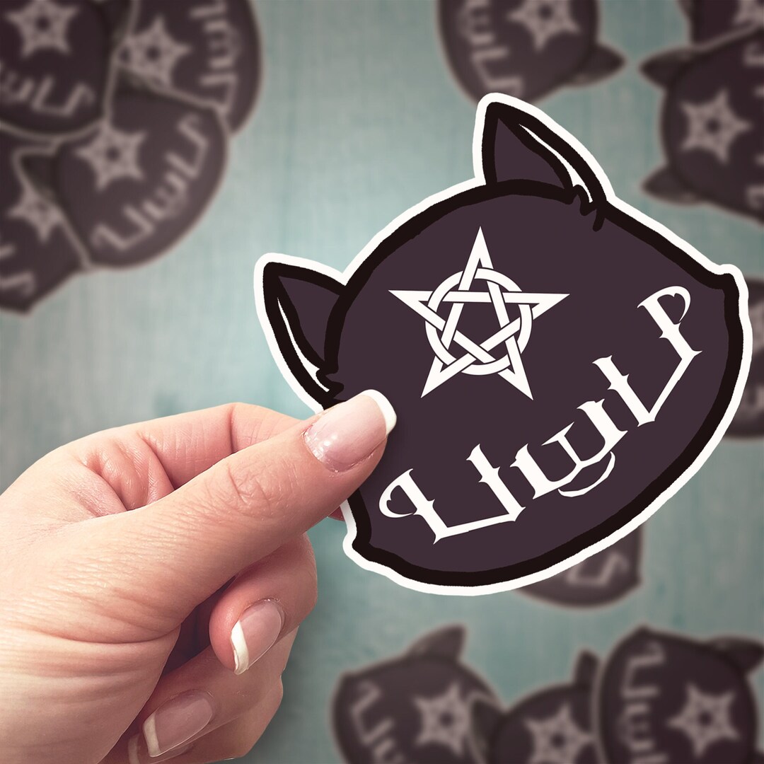 Satanic White Uwu Cat Sticker, Uwu Cat, Weeb Cat, Black Cat Uwu Cat ...