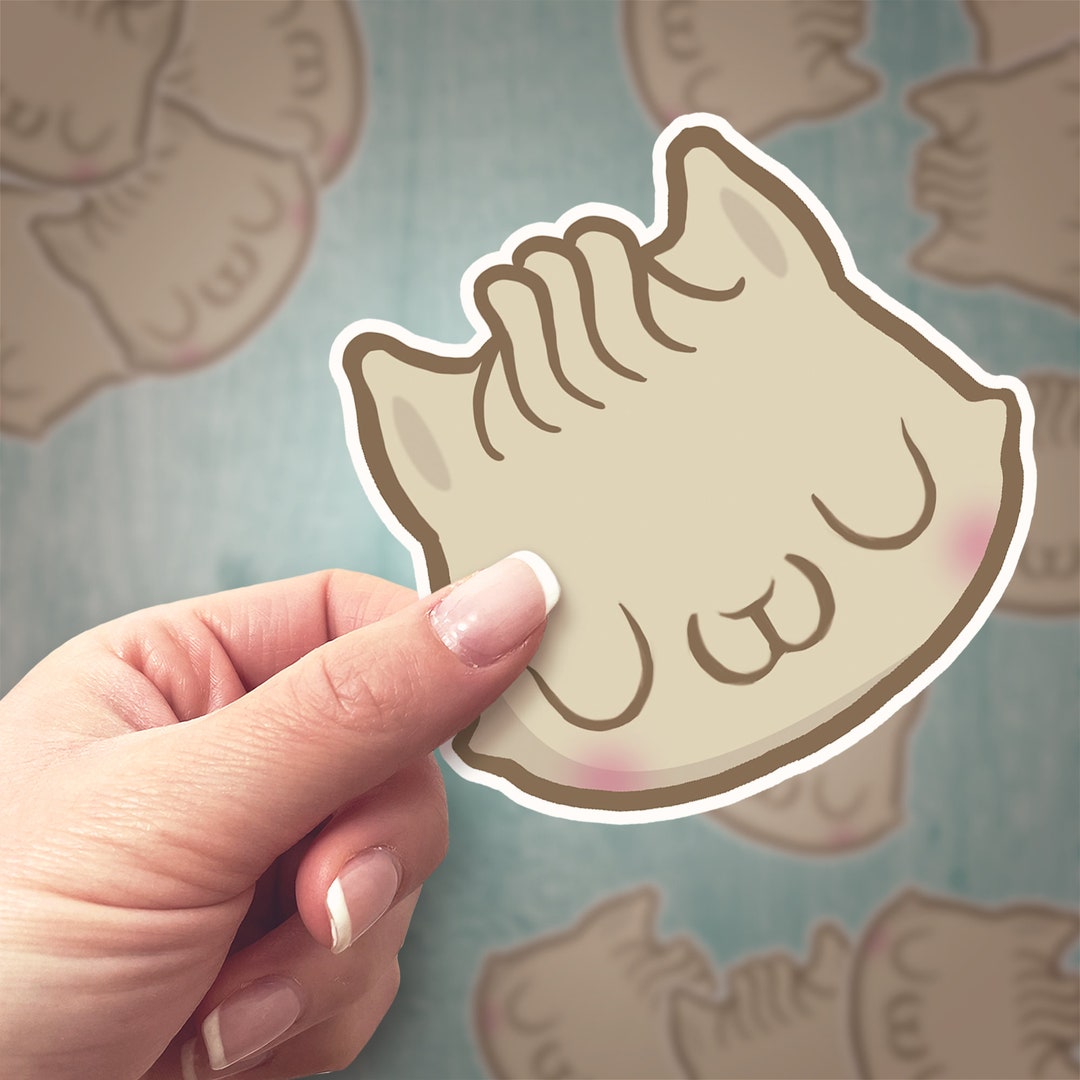 Dumpling Cat, Uwu Cat Sticker, Uwu Cat, Weeb Cat, Cat Uwu Cat Kiss-cut ...