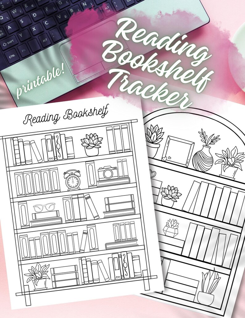 Printable Bookshelf Reading Tracker & Book Log | 2 Styles for Coloring ...