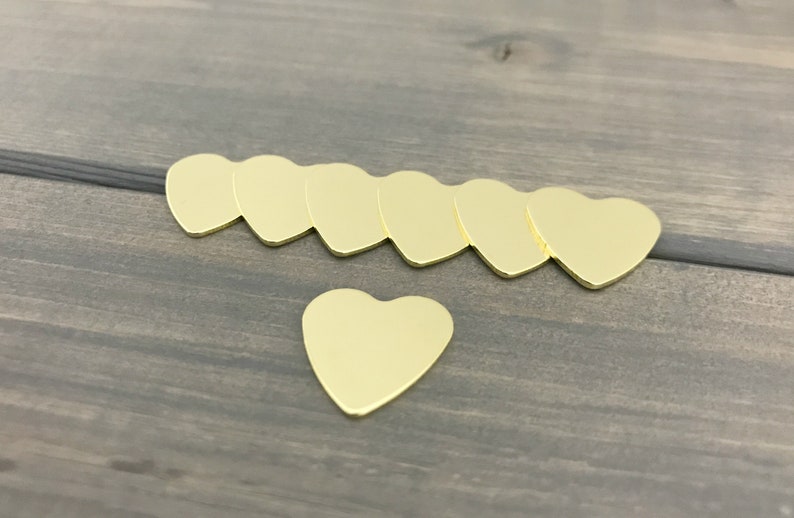FIVE 5/8 Inch Narrow Brass Heart 20 Gauge Brass - Etsy