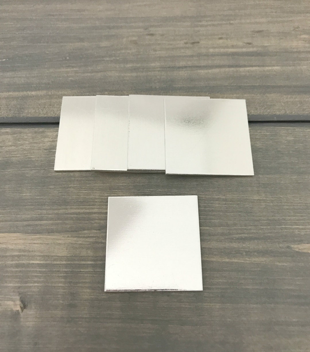FIVE - 1.25" Inch Square Blank Disc Stamping Blanks - 16 Gauge Aluminum ...