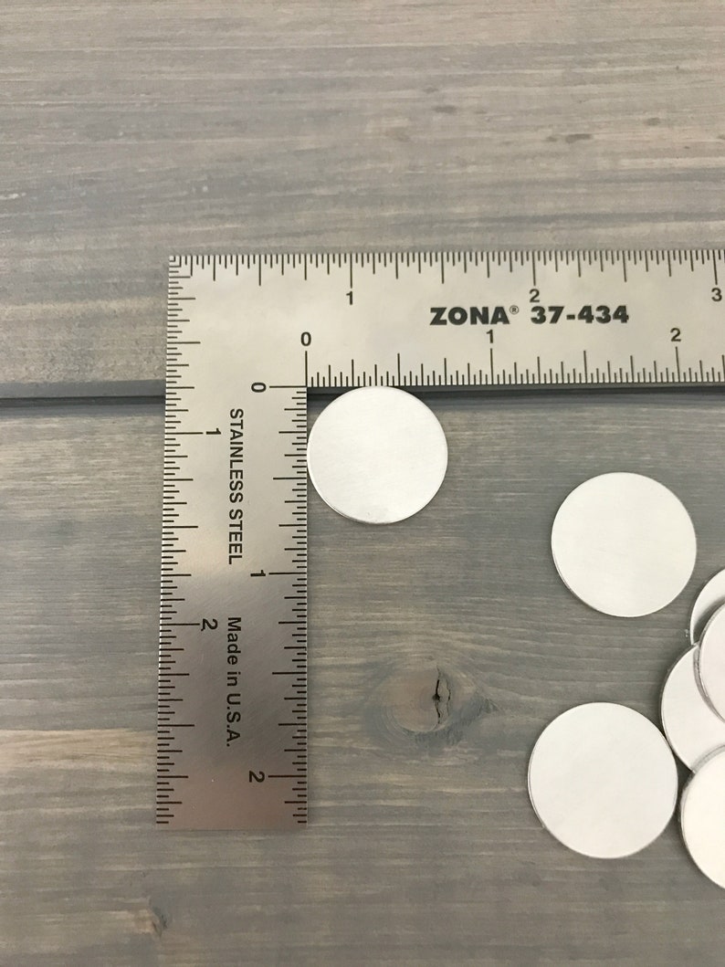 FIVE - 3/4" Inch Round Disc - 16 Gauge Solid Aluminum - Jewelry Hand ...