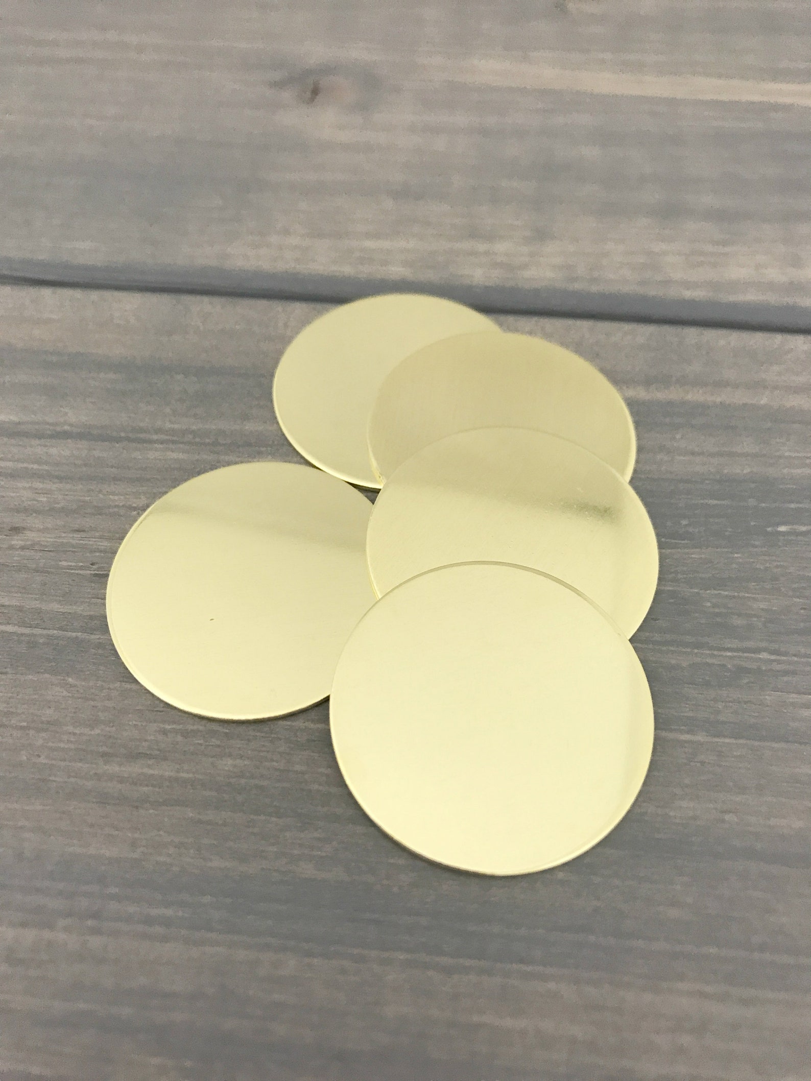 FIVE 1 1/8 Inch Solid Brass Round Disc 20 Gauge - Etsy