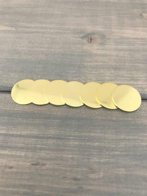 FIVE 5/8 Inch Brass Round Disc 20 Gauge Brass - Etsy