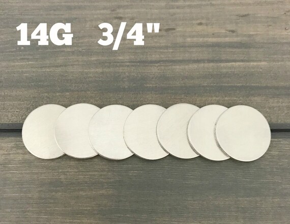 FIVE 3/4 Inch Round Disc 14 Gauge Solid Aluminum | Etsy