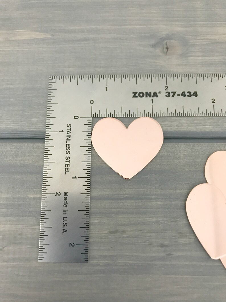 FIVE - 1" X 1 1/4" Copper Heart Stamping Blank - 20 Gauge Solid Copper ...