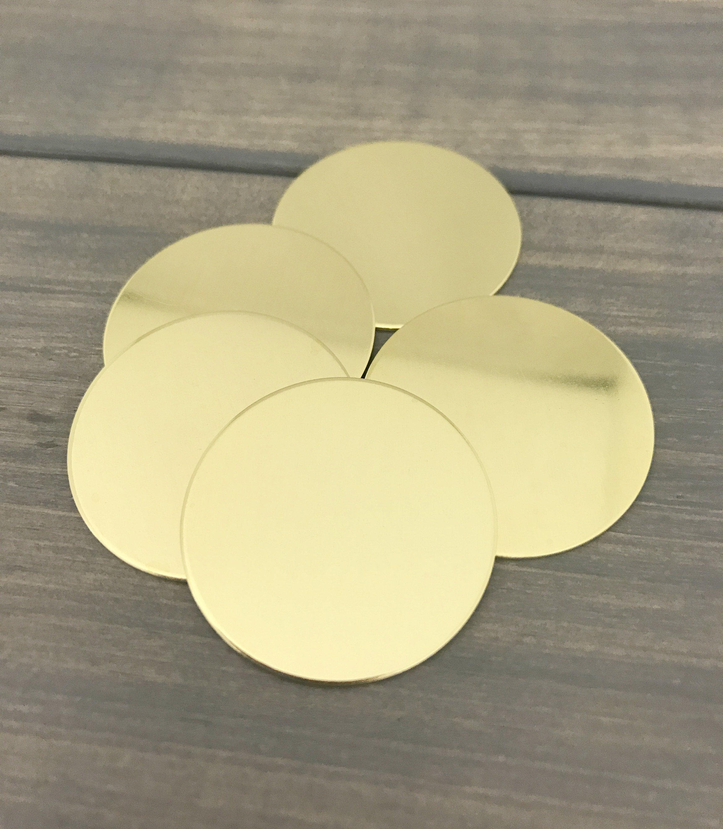 FIVE 1 1/4 Inch Round Disc 20 Gauge Brass Jewelry | Etsy