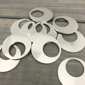 FIVE - 1 1/8" With 5/8" Inch Cutout - 16G Aluminum off Center Washers ...