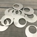 FIVE - 1 1/8" With 5/8" Inch Cutout - 16G Aluminum off Center Washers ...