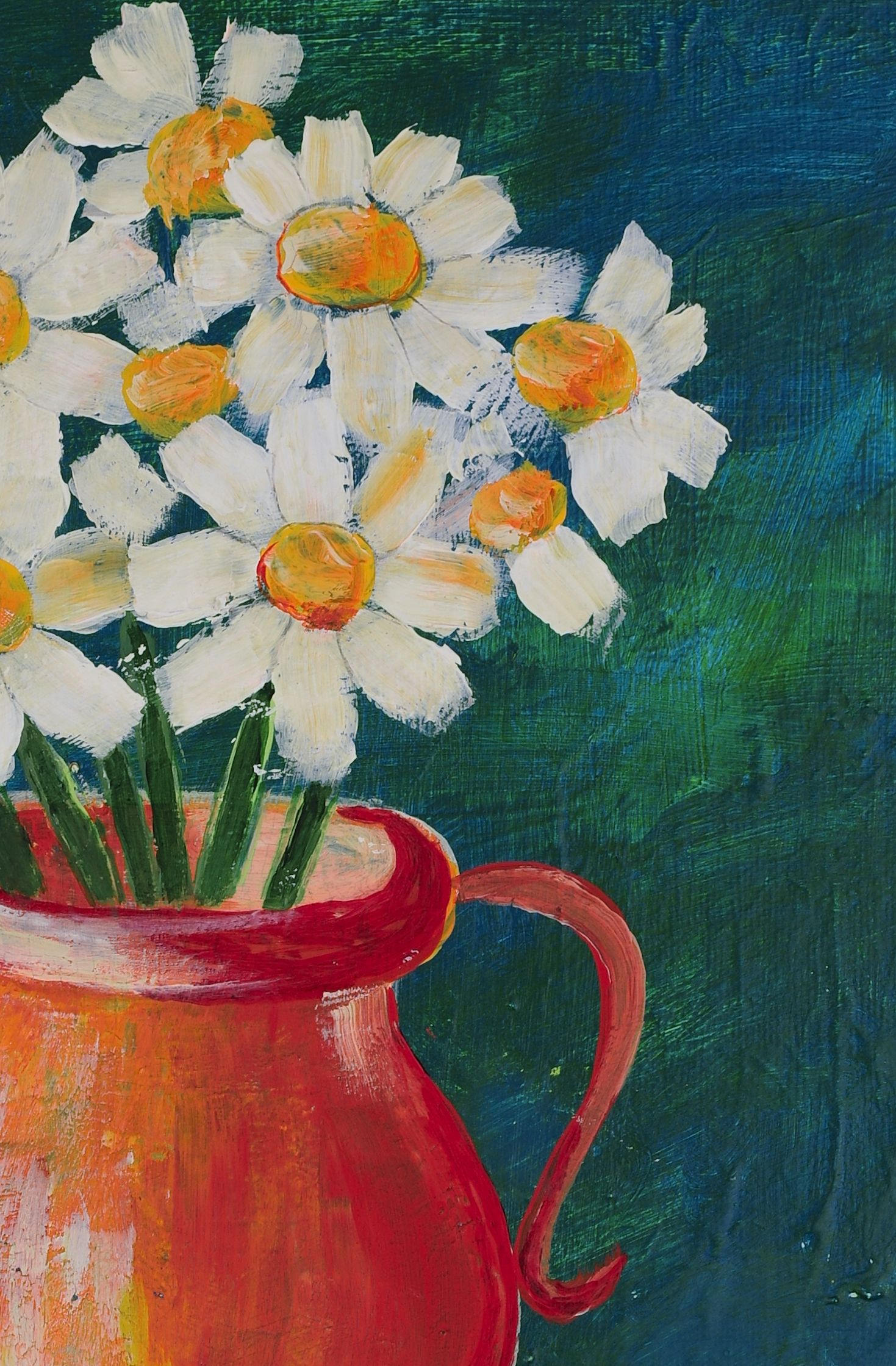 Daisy Painting Rustic Style Artwork Framed Shabby Chic - Etsy