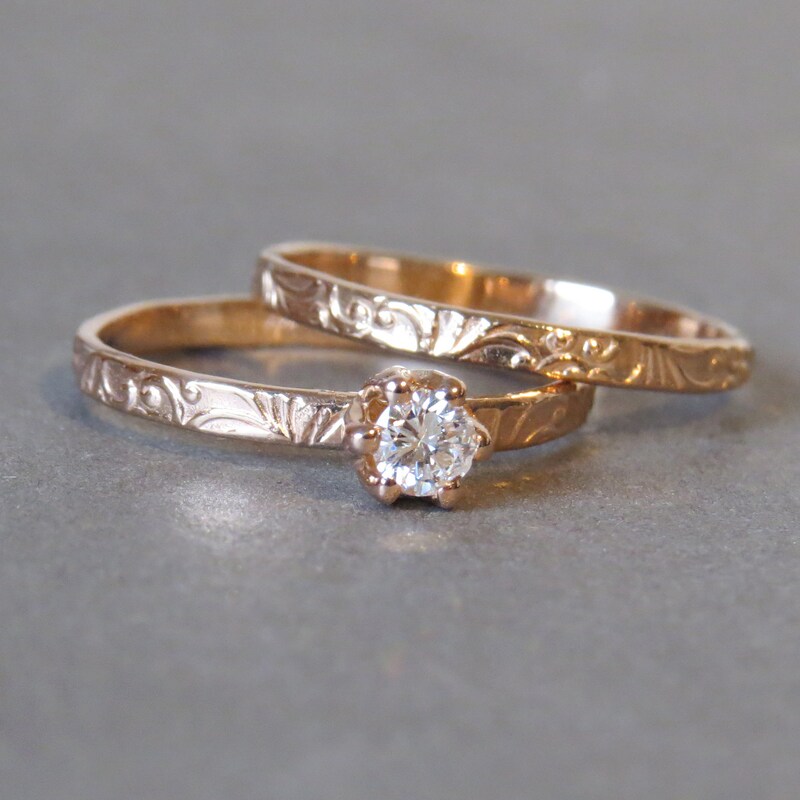 14k Gold Ring Set - Etsy