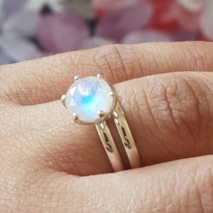 Moonstone Wedding Ring Set, Moonstone Bridal Set, Moonstone Engagement ...