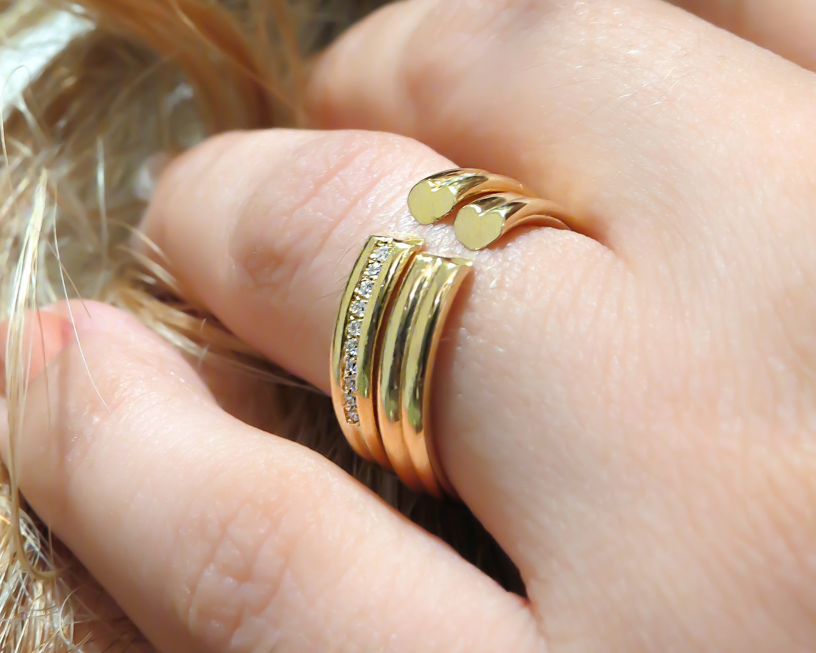 Open Diamond Wedding Ring Heart Diamond Ring Diamond Wedding - Etsy