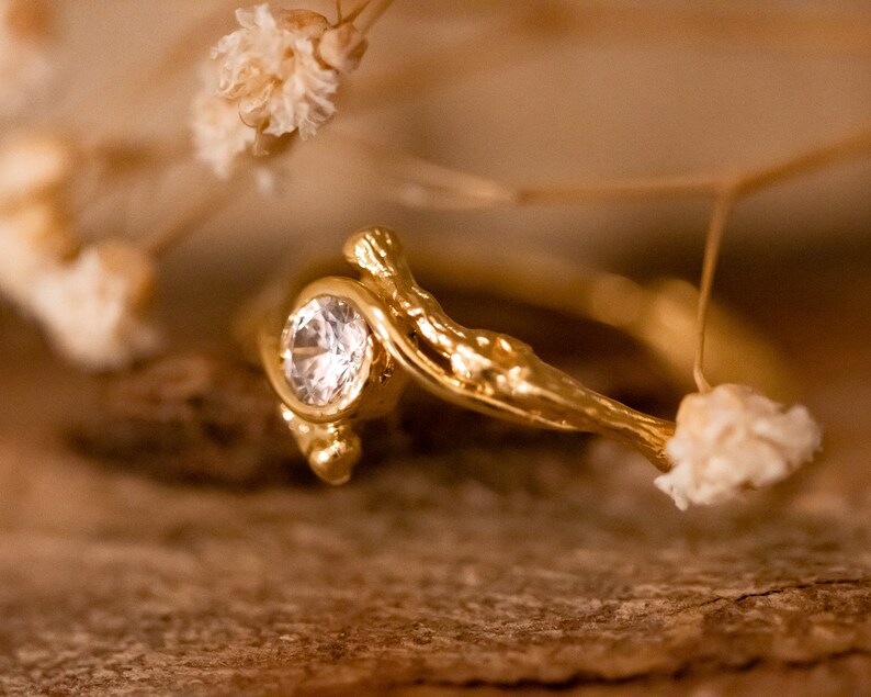Nature Inspired Engagement Ring Unique Engagement Ring - Etsy