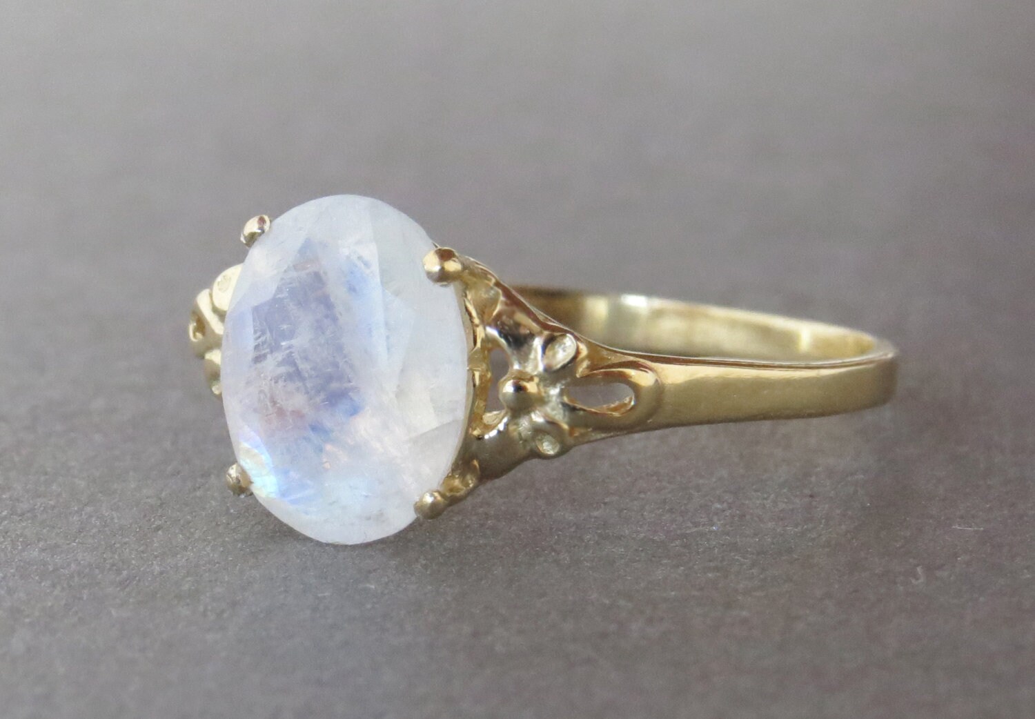 Oval Moonstone Ring Moonstone Gold Ring Gold Moonstone Ring | Etsy