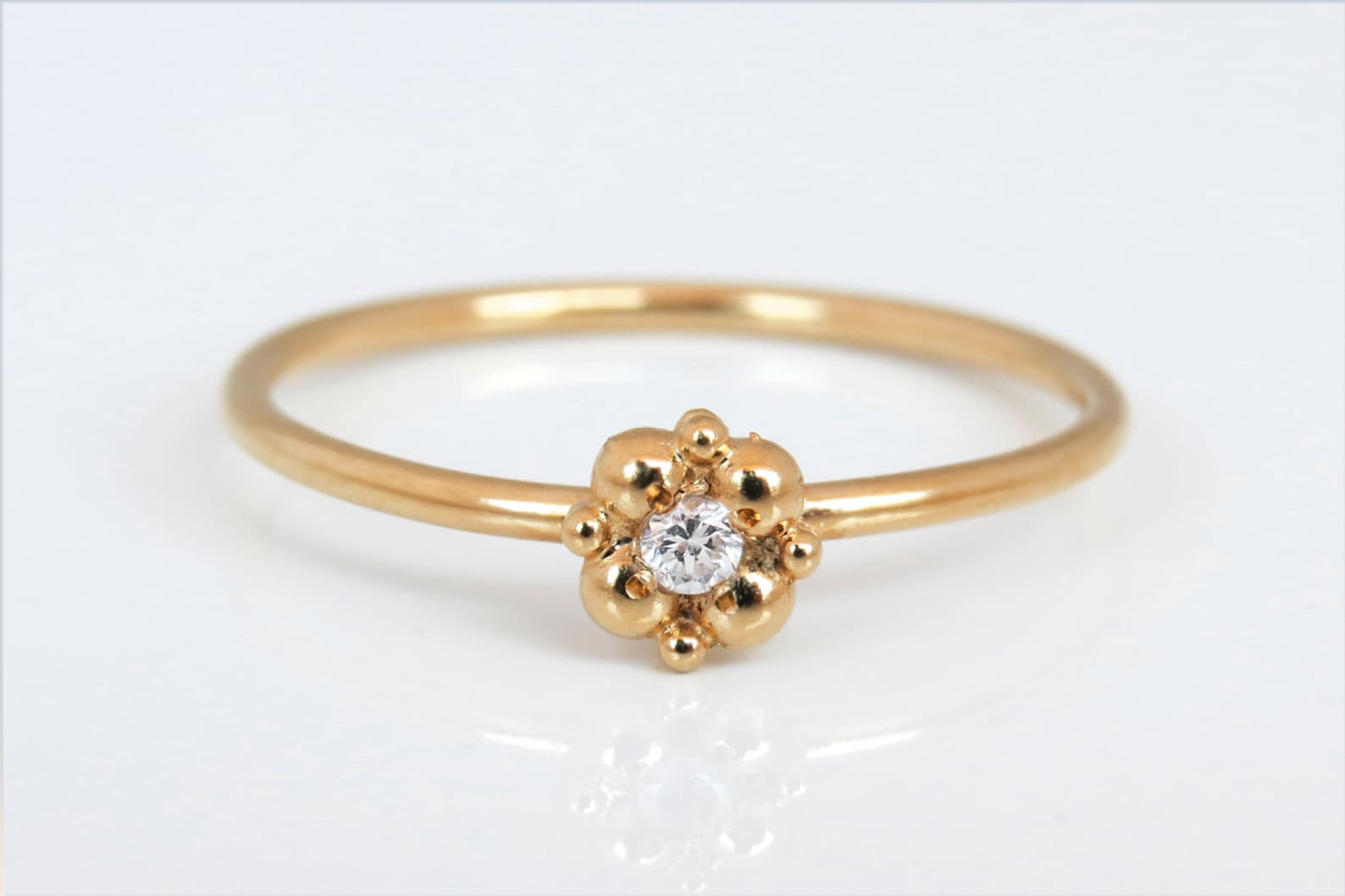 Small Diamond Engagement Ring Delicate Engagement Ring 14k - Etsy Israel