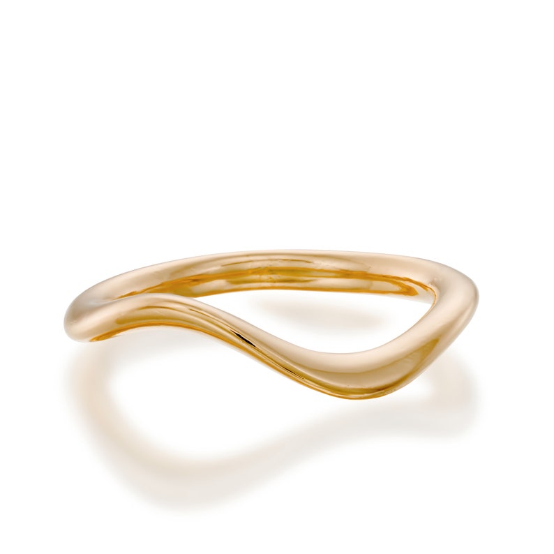 Wave Wedding Band Woman Gold Wedding Band 14k Wedding Band - Etsy