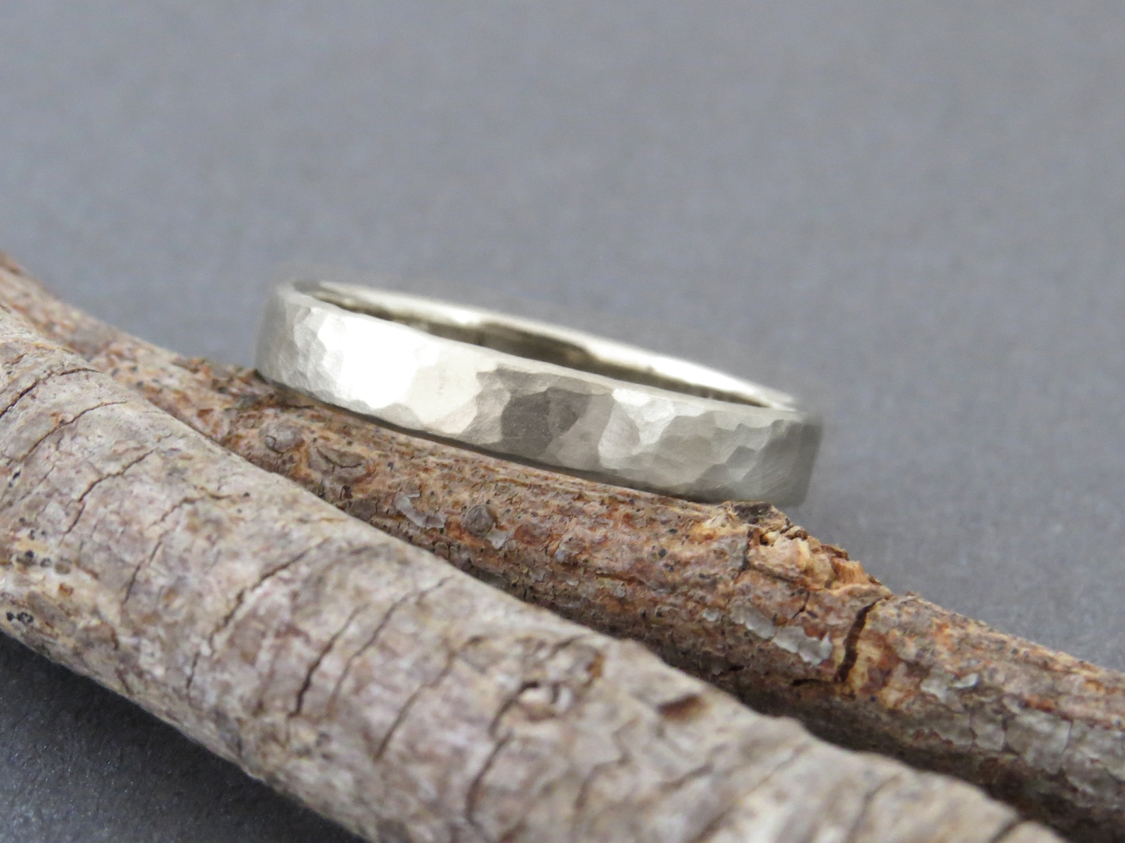 Hammered Wedding Band Men Hammered Gold Ring White Gold - Etsy